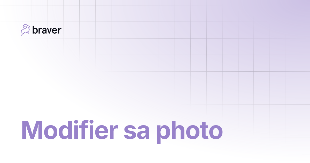 Modifier sa photo | Guides | Braver